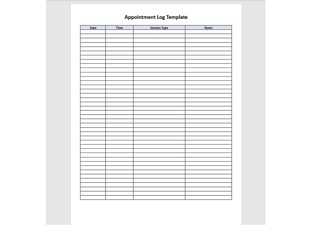 Editable Appointment Log, Appointment Log Template, Appointment Log ...