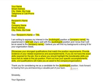 Audiologist Letter - Etsy