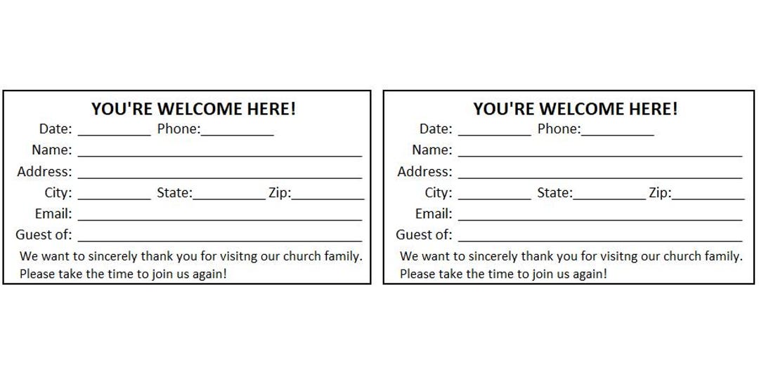 Editable Church Visitor Card Template, DIY Editable Church Visitor ...