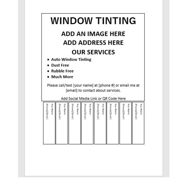 Window Tint Flyer - Etsy