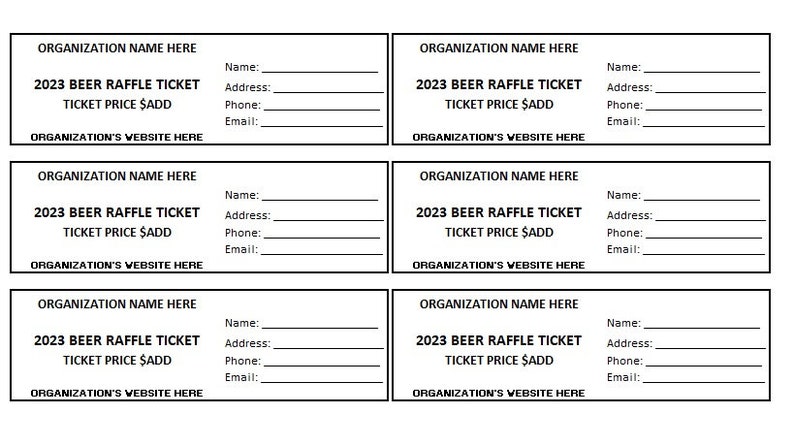 Editable Beer Raffle Ticket, Beer Raffle, Enter to Win Printable Ticket, Beer Printable, Raffle ...