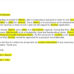 Passport Template Word - Etsy