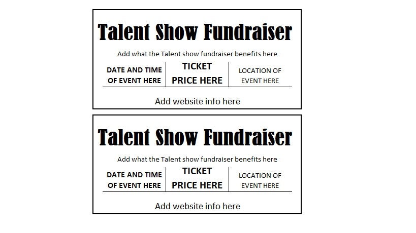 Fundraiser Ticket, Talent Show Fundraiser Ticket, Talent Show ...