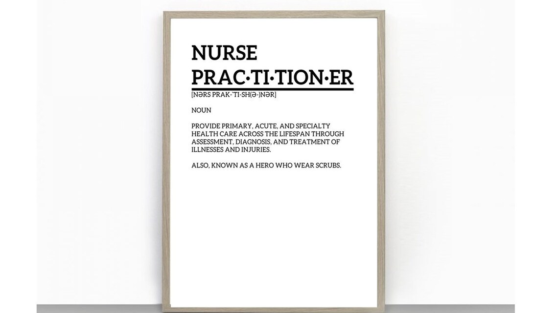Nurse Practitioner Definition Print, Registered Nurse Student Gift ...