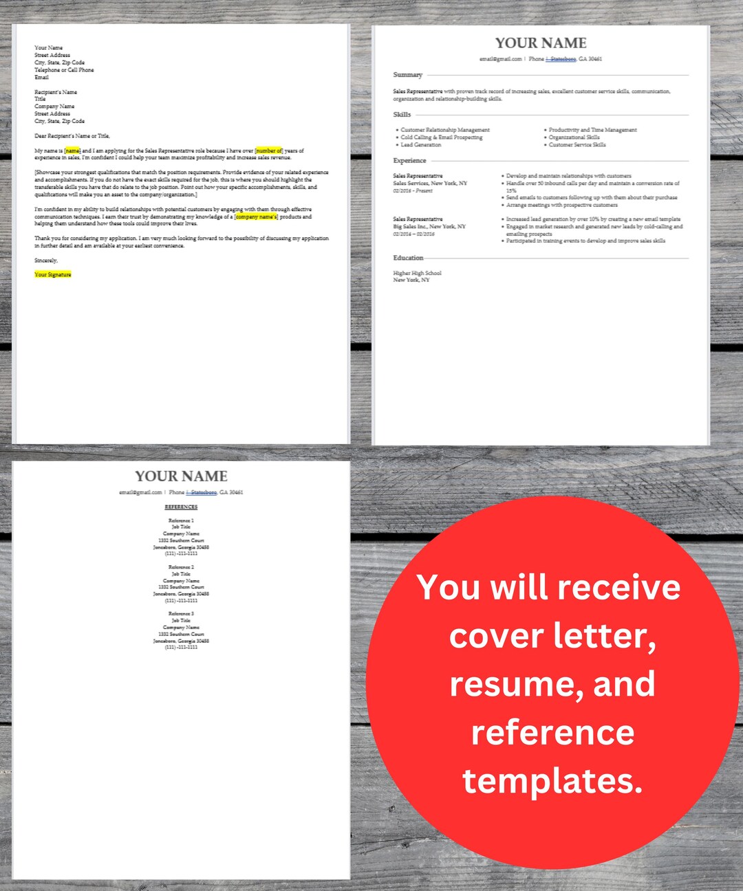 Sales Representative Basic Resume Template Word, Basic Resume and ...