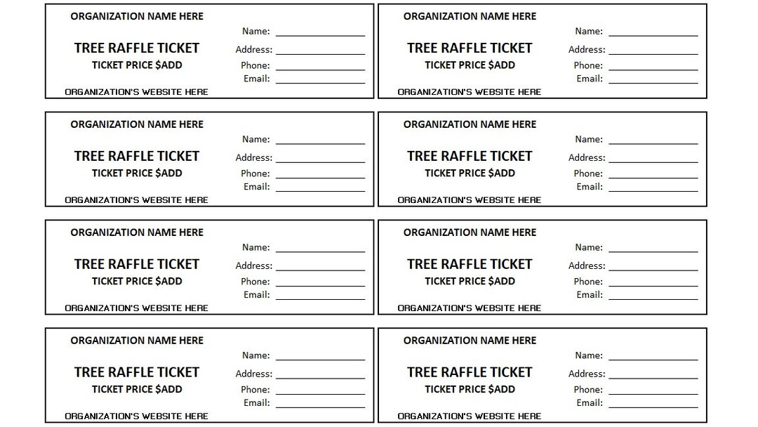 Editable Tree Raffle Ticket, Tree Raffle, Enter to Win Printable Ticket ...
