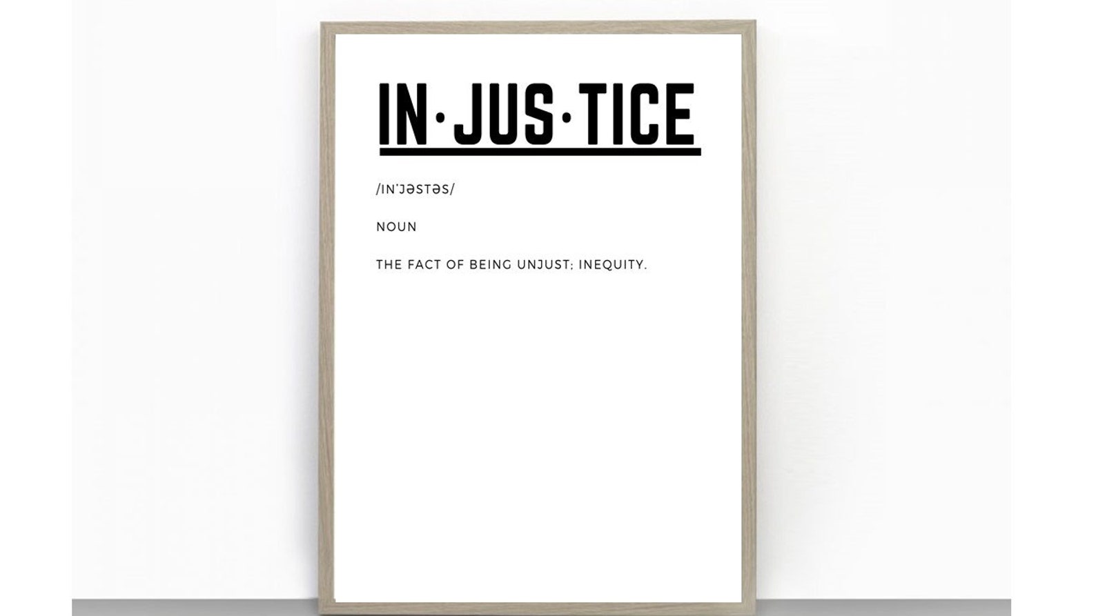 Injustice Definition, Social Justice Print, Equality Print, Diversity ...