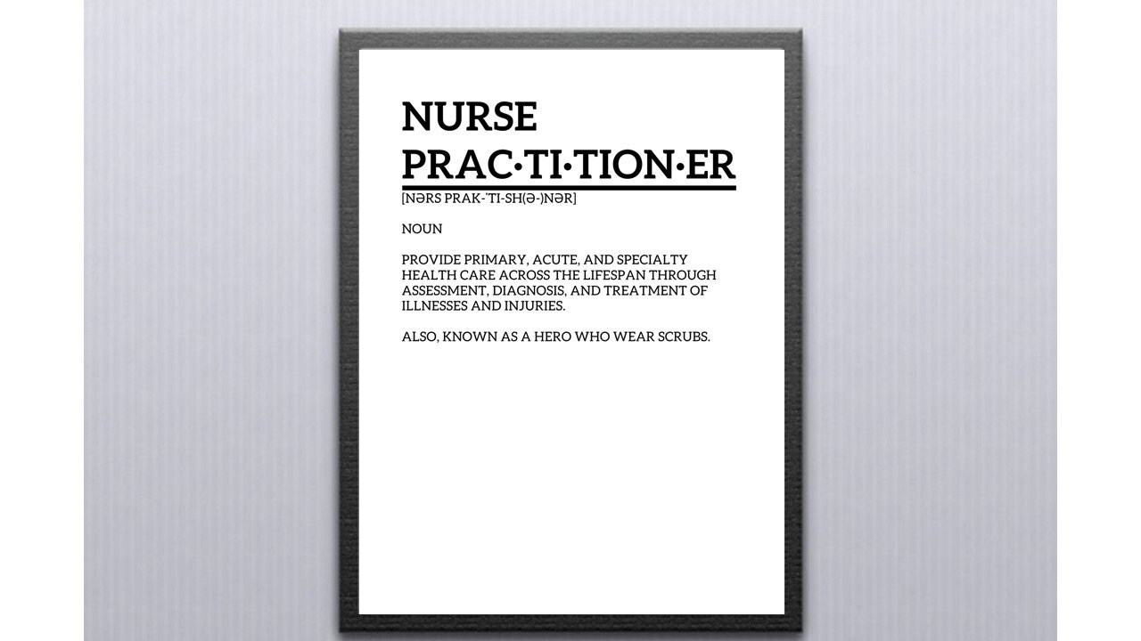 Nurse Practitioner Definition Print, Registered Nurse Student Gift ...