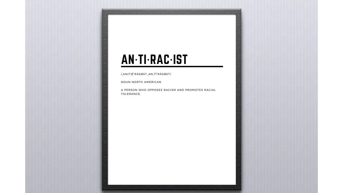 Anti Racist Definition Print Diversity Print Equality Print - Etsy