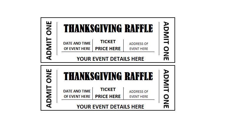 Editable Thanksgiving Raffle Ticket, Event Ticket Printables, Editable ...