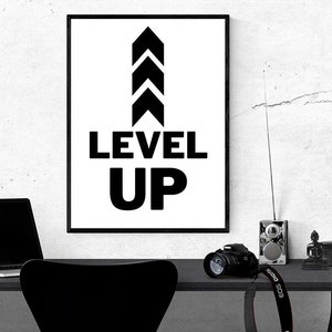 Level up Print,gamer Wall Art,gaming Print,video Game Decor,printable ...
