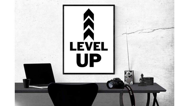 Level up Printgamer Wall Artgaming Printvideo Game - Etsy