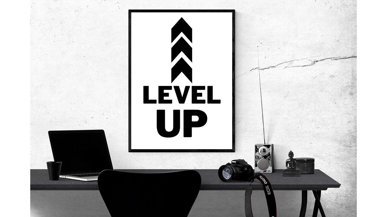 Level up Printgamer Wall Artgaming Printvideo Game - Etsy