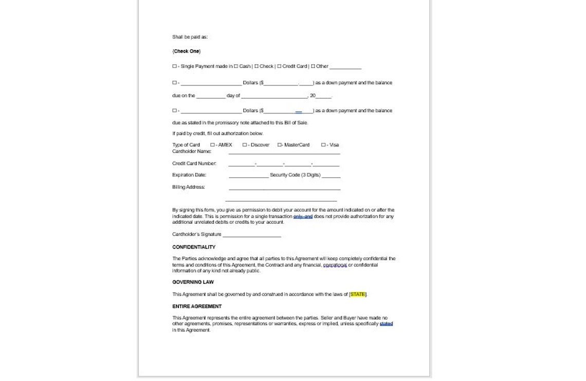 Editable Gym Equipment Bill of Sale Template, Editable Bill of Sale ...