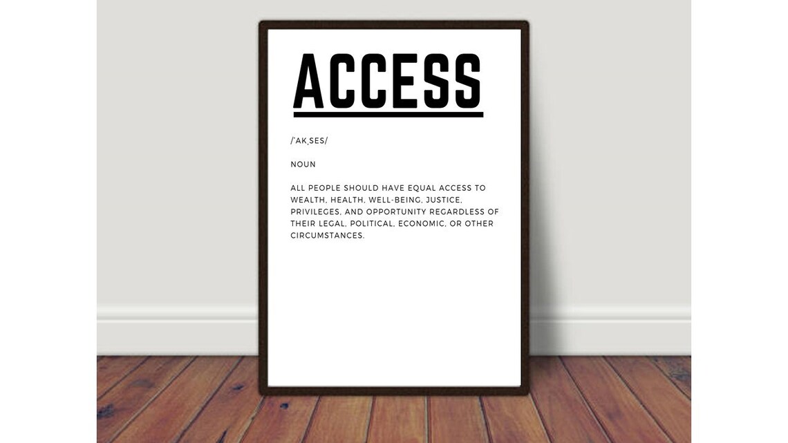 Access Definition Social Justice Print Equality Print - Etsy