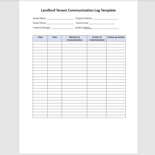 Communication Log Template - Etsy