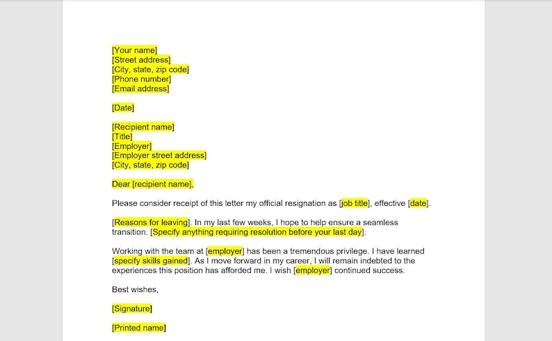 Physician Resignation Letter Template, Resignation Letter, Resignation ...