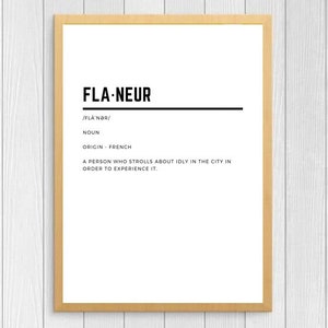 Flaneur Definition, French Quote Print, Motivation Print, Inspiration ...