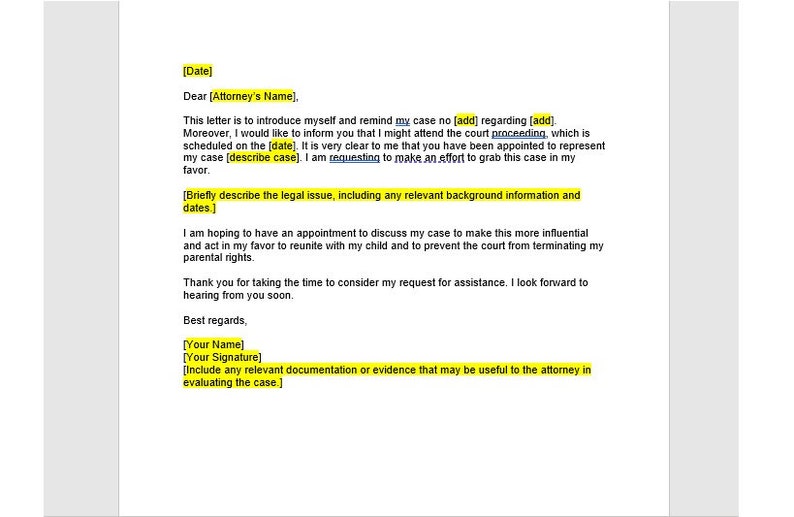 Letter to Attorney Requesting Help, Letter to Attorney Requesting Help ...