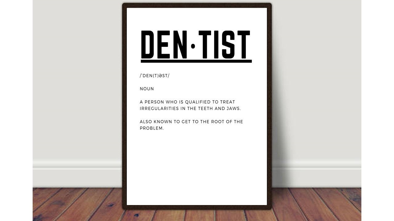 Dentist Definition Print, Dentist Student Gift, Dentist Graduation Gift ...