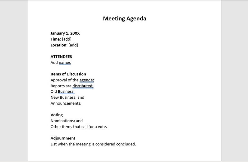 Meeting Agenda Template, Meeting Agenda, Staff Meeting Agenda, Staff ...