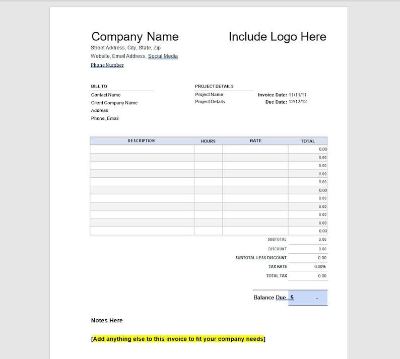 Freelancer Invoice Template, Freelance Invoice Template, Word Template ...