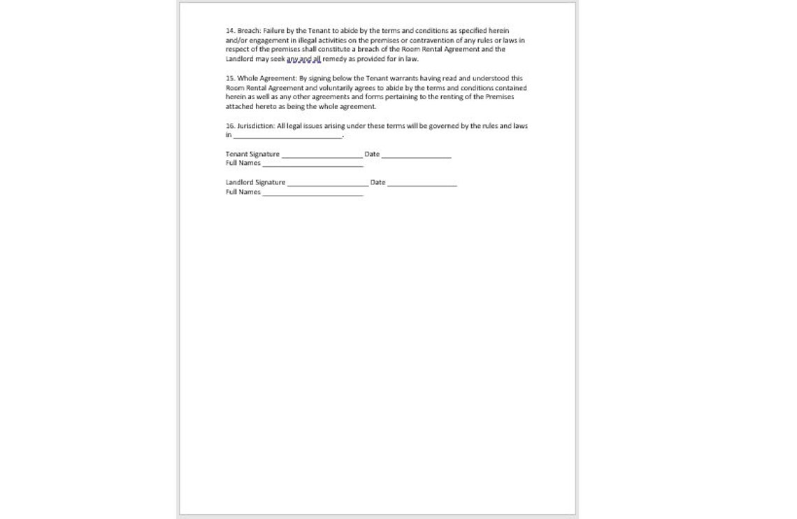 Basement Rental Agreement Template, Basement Rental Agreement Letter ...