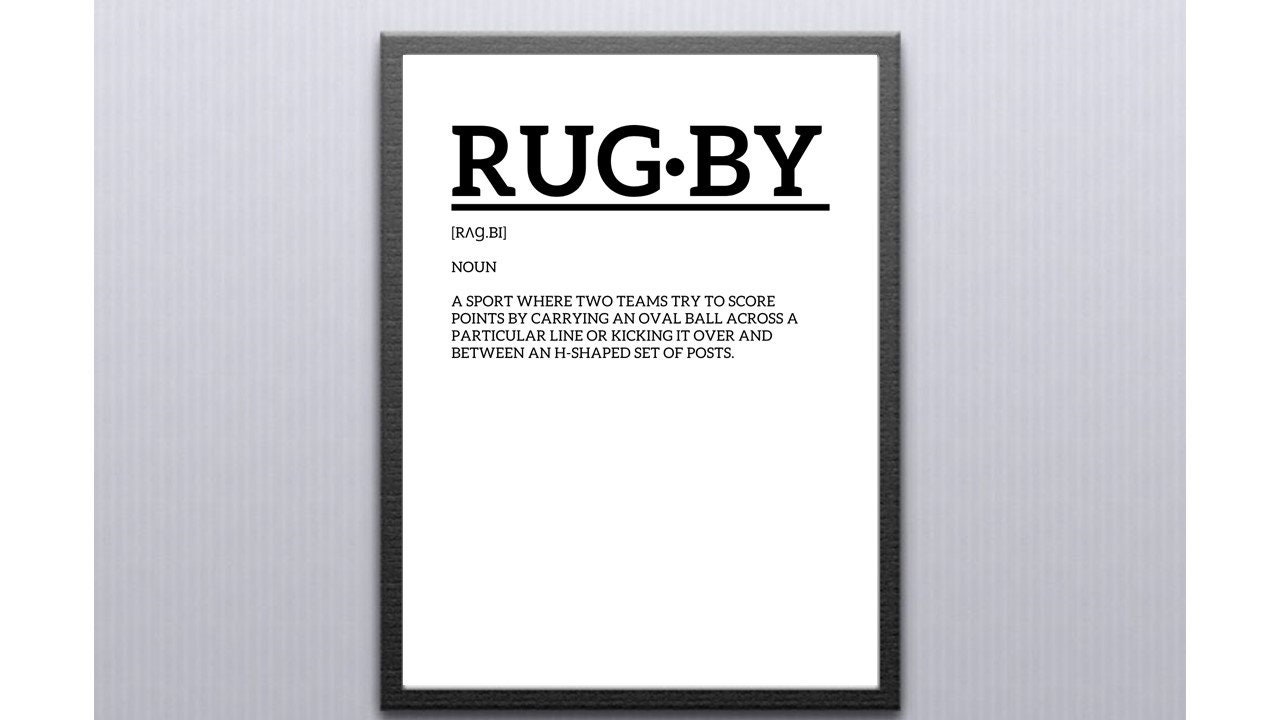 Rugby Definition, Rugby Decor, Definition Print, Sports Wall Art, Rugby ...