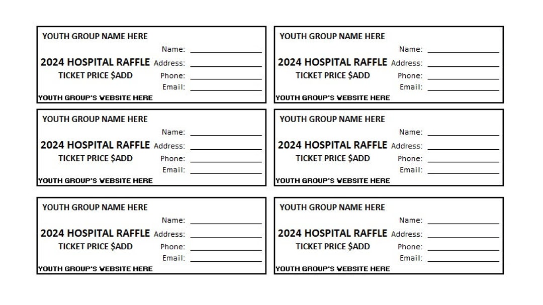 Editable Hospital Printable Raffle Ticket, Enter to Win Printable ...