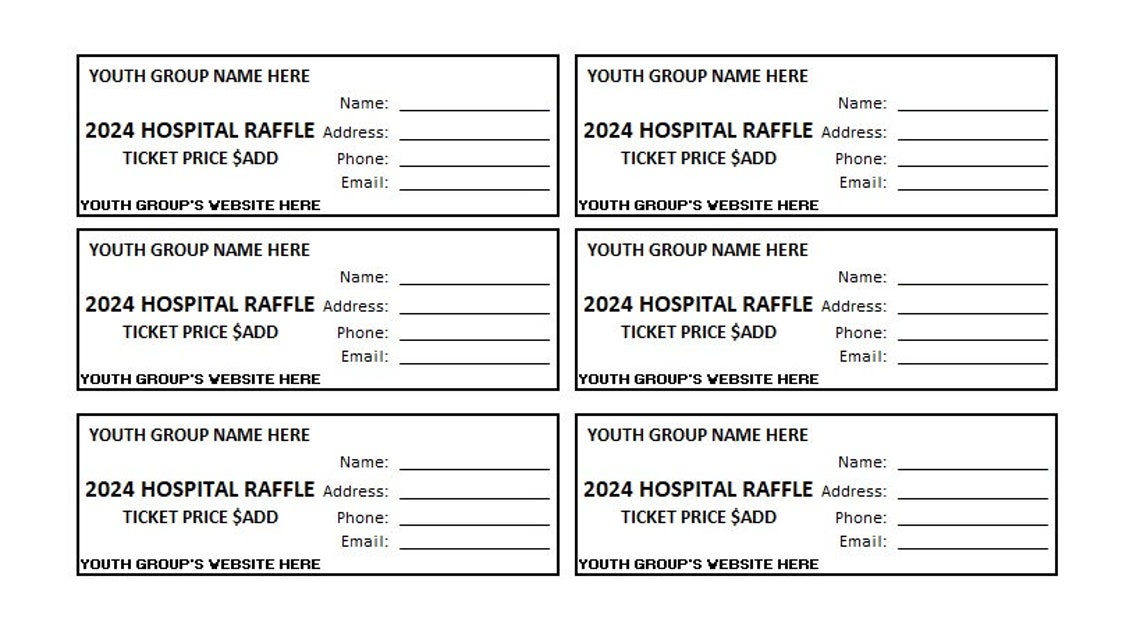 Editable Hospital Printable Raffle Ticket, Enter to Win Printable ...