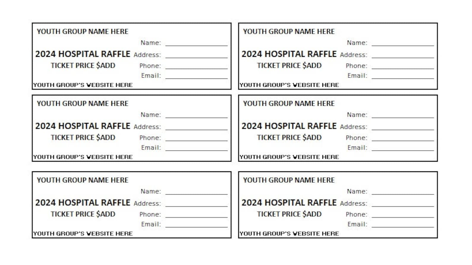 Editable Hospital Printable Raffle Ticket, Enter to Win Printable ...