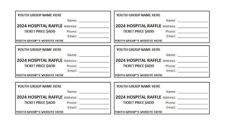 Editable Hospital Printable Raffle Ticket, Enter to Win Printable ...