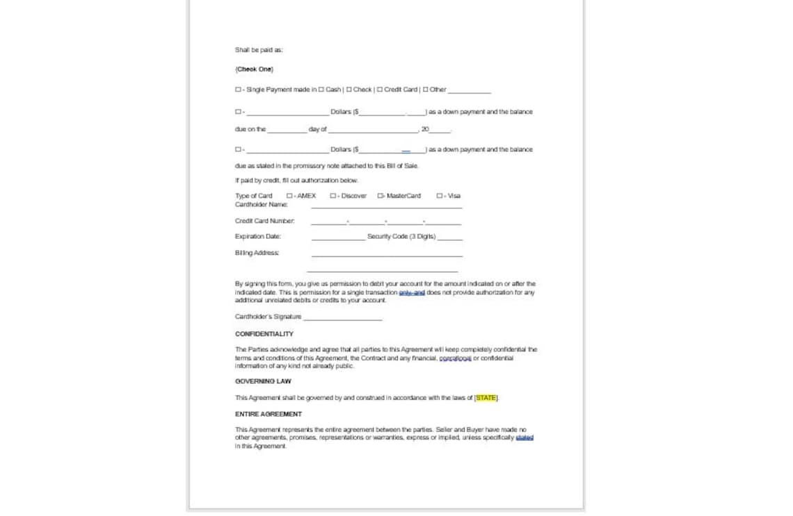 Editable Farm Tractor Bill of Sale Template, Editable Bill of Sale ...