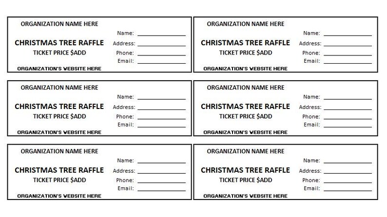 Editable Christmas Tree Raffle Raffle Ticket, Christmas Tree Raffle ...
