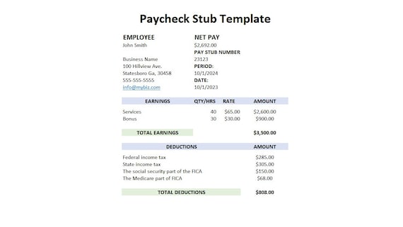 Simple Paycheck Stub