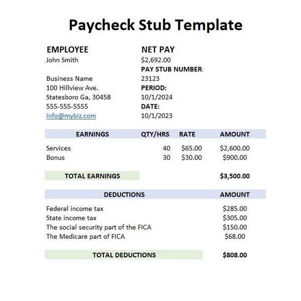 Check Stub Template - Etsy