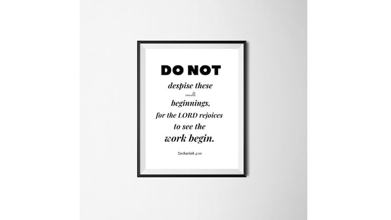 Do Not Despise Small Beginnings, Spiritual Print, Bible Verse Art ...