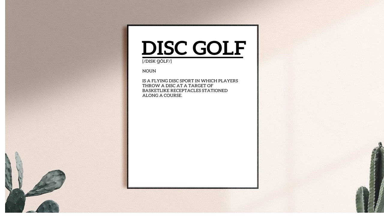 Disc Golf Definition, Disc Golf Decor, Definition Print, Sports Wall ...