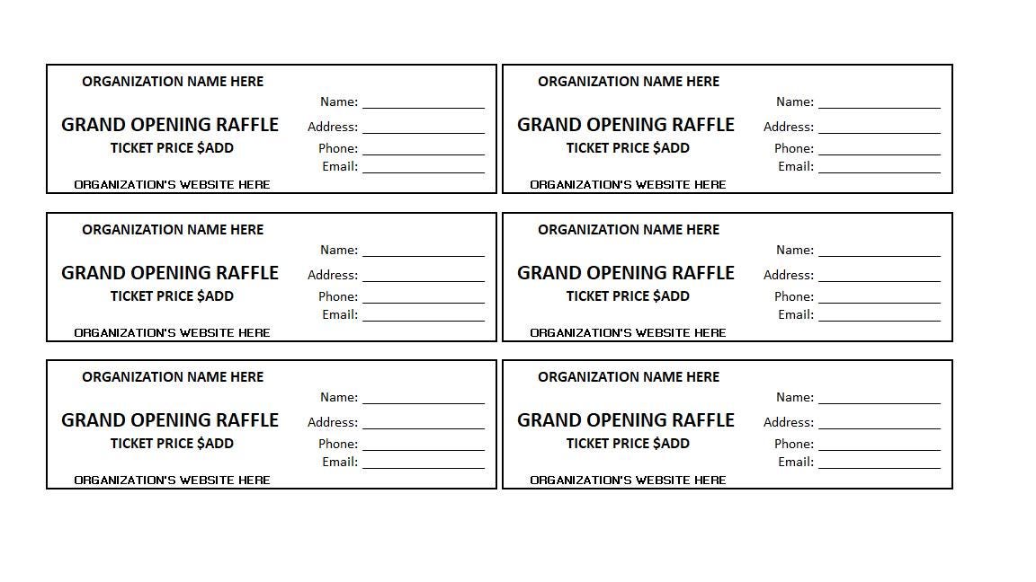 Editable Grand Opening Raffle Ticket, Grand Opening Raffle, Enter to ...