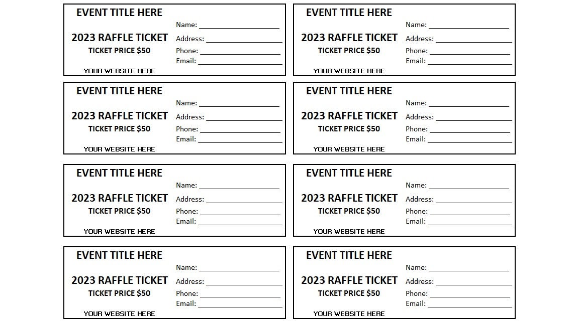 Raffle Ticket Template