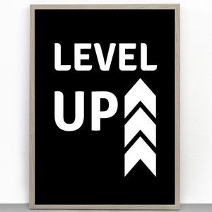 Level up Print,gamer Wall Art,gaming Print,video Game Decor,printable ...