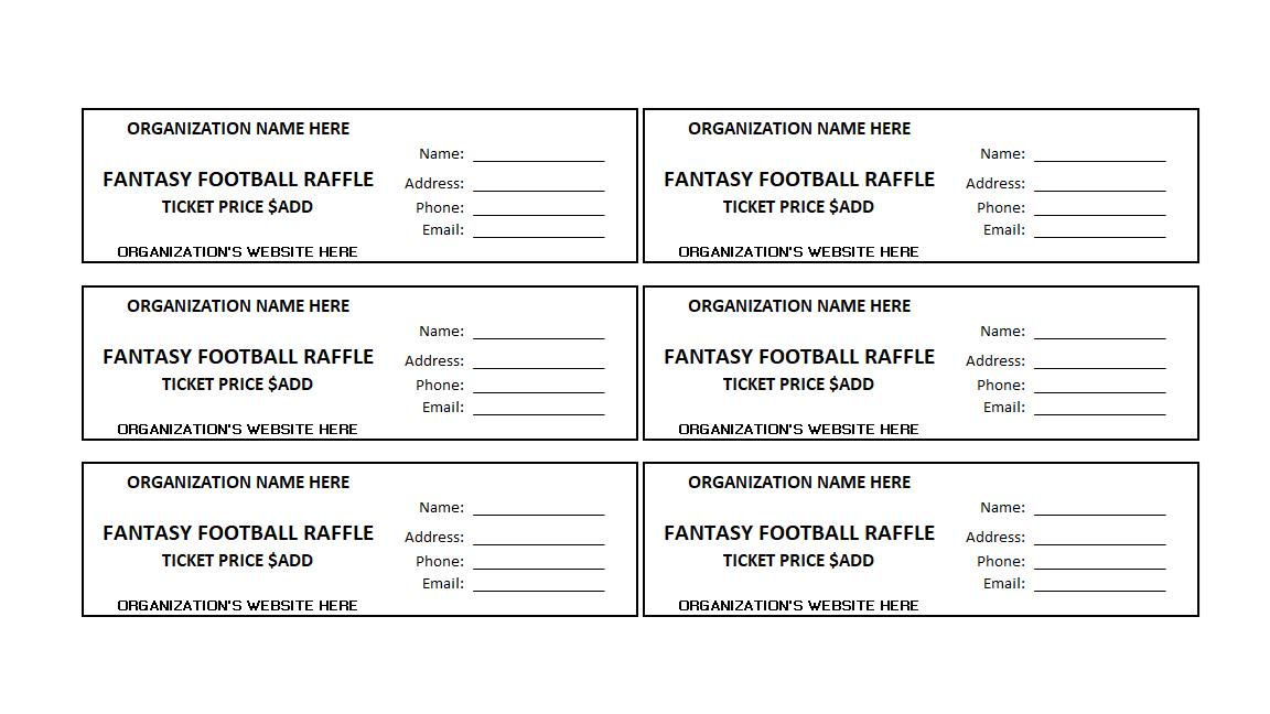 Editable Fantasy Football Raffle Ticket, Fantasy Football Raffle, Enter ...