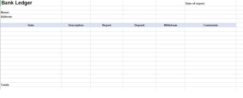 Banking Ledger, Banking Ledger Template, Bank Ledger, Bank Ledger ...