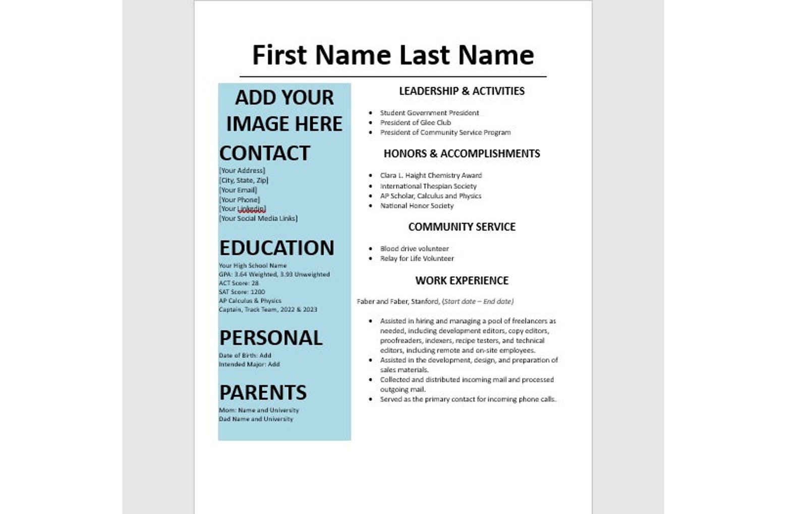 Editable Fraternity Resume Template, Fraternity Resume Template ...