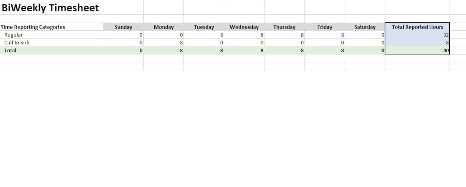 Editable Biweekly Timesheet, Biweekly Timesheet, Biweekly Timesheet ...