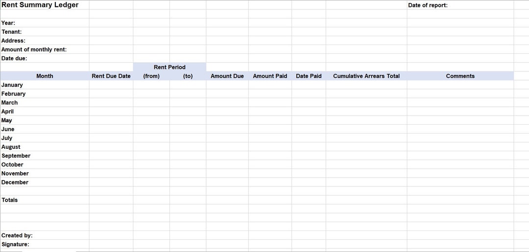 Summary of Rent Ledger, Rent Ledger, Rent Ledger Template, Rent Payment ...