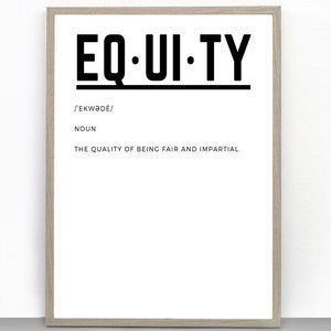 Equity Definition, Social Justice Print, Equality Print, Diversity ...