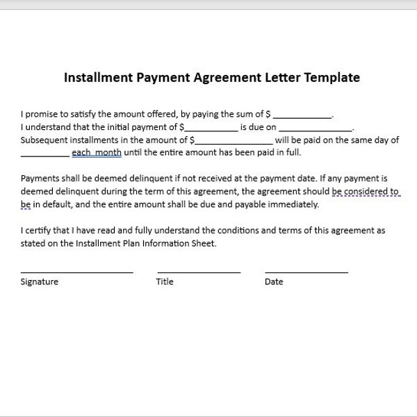 Installment Payment Template - Etsy