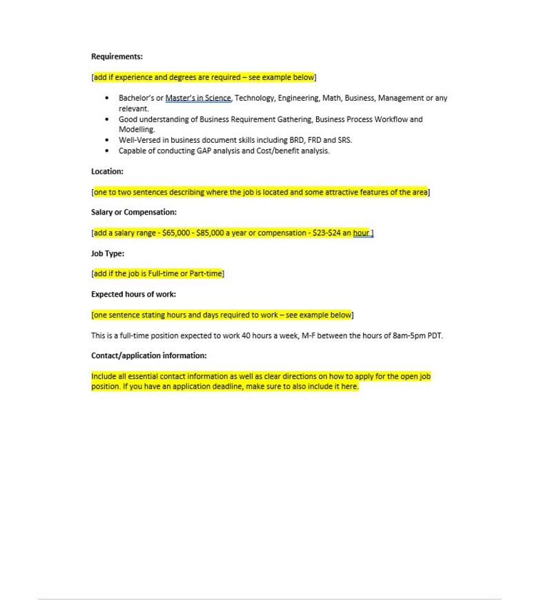 Job Posting, Job Posting Template, Job Posting Ad, Job Posting Ad ...