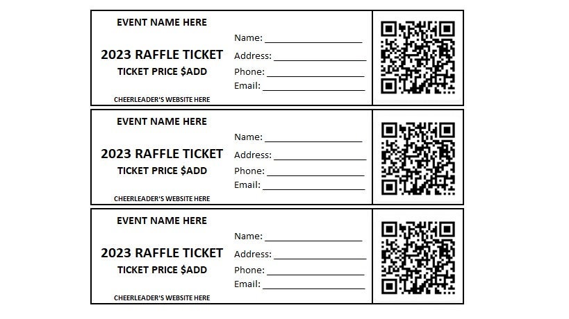 Editable Cheerleader Printable Raffle Ticket, Enter to Win Printable ...